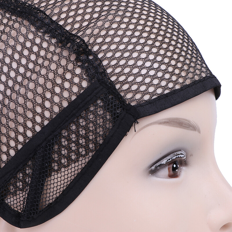 Black Lace Mesh Full Wig Cap Weaving Caps Making Wigs Straps elastic ...