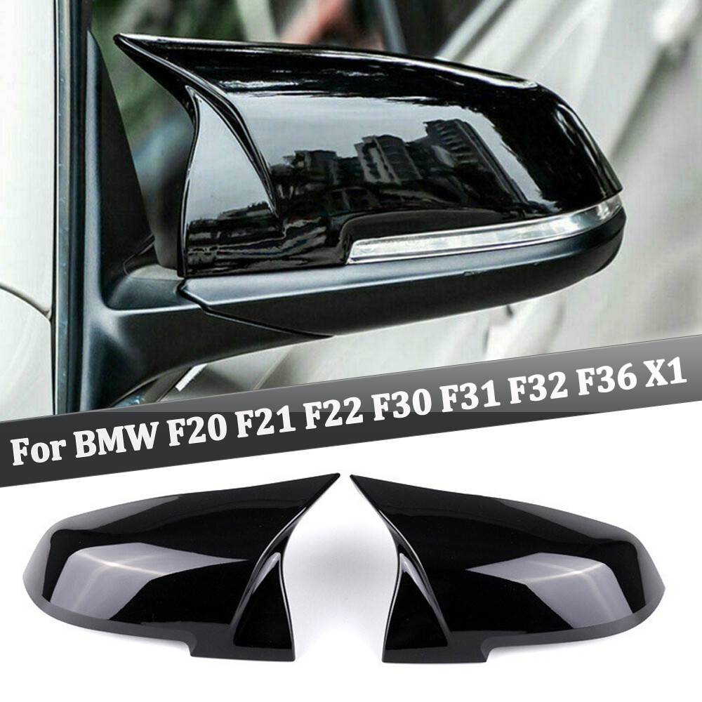 Gloss Black Rear Wing Mirror Cover Cap For BMW F20 F21 F22 F30 F32 F36 ...