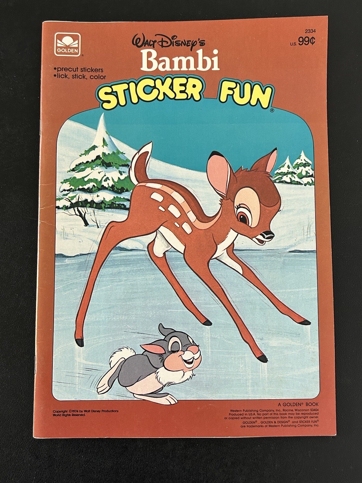 Vintage Golden Walt Disney Bambi Sticker Fun Book Unused 1974 | eBay