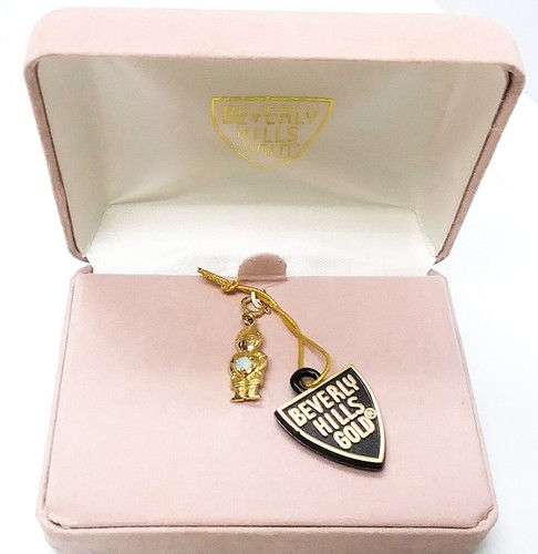 Beverly Hills Gold 14K Yellow Gold Boy Charm With Opal October ...