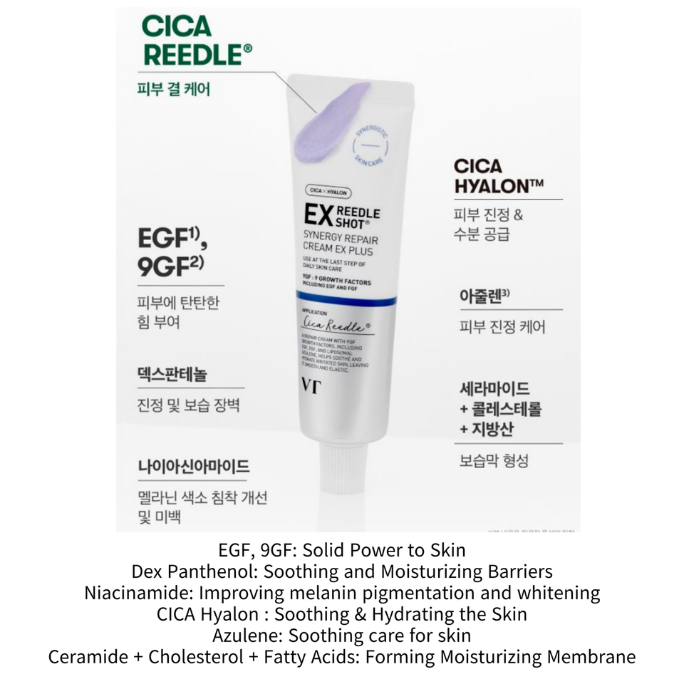VT COSMETICS Cica Reedle Shot 300 50ml & Synergy Repair Cream EX Plus ...