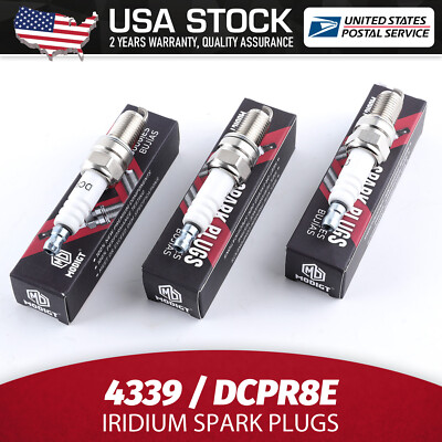 For NGK Spark Plug 4339 (6-PCS) DCPR8E 12mm Copper Core Iridium, Flat ...