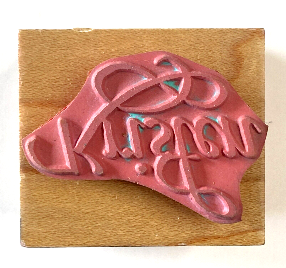 KRISTEN Name Wood Mounted Rubber Stamp Calligraphy By Name Brand 1991 ...