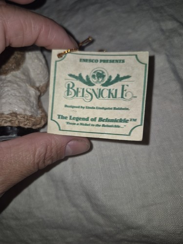 Belsnickle Small Santa In White Coat Holding Tree , Vintage Exc ...
