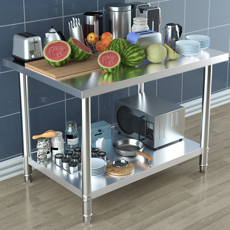 Stainless Steel Commercial Kitchen Food Prep Work Table+Over Shelf ...