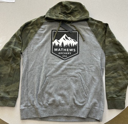 Mathews Archery Summit Hoodie XL Gray w/ Camo Sleeves And Hood | eBay