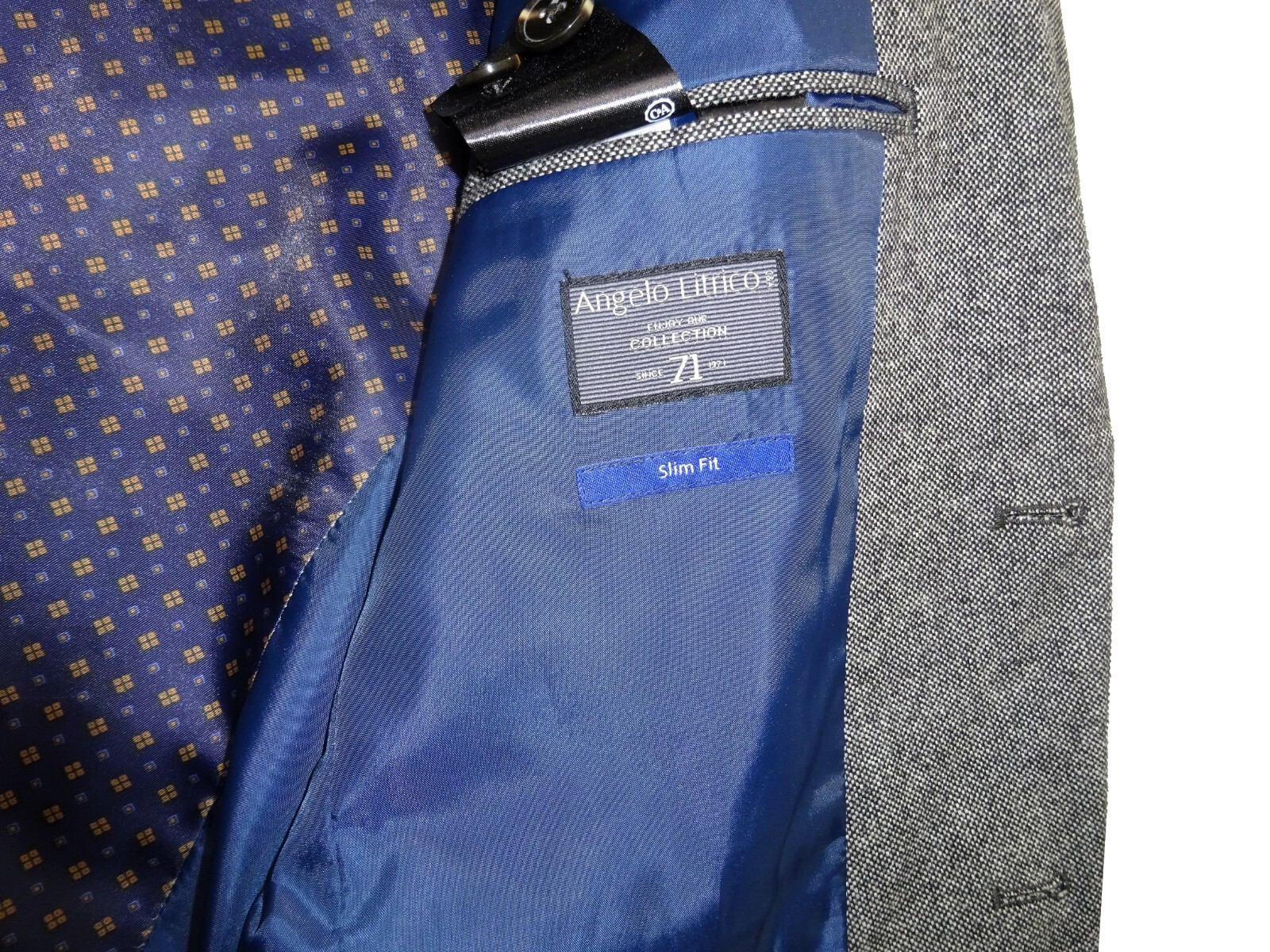 Herren Sakko Jacket Blazer Winter Wolle grau Angelo Litrico Slim Fit Gr ...