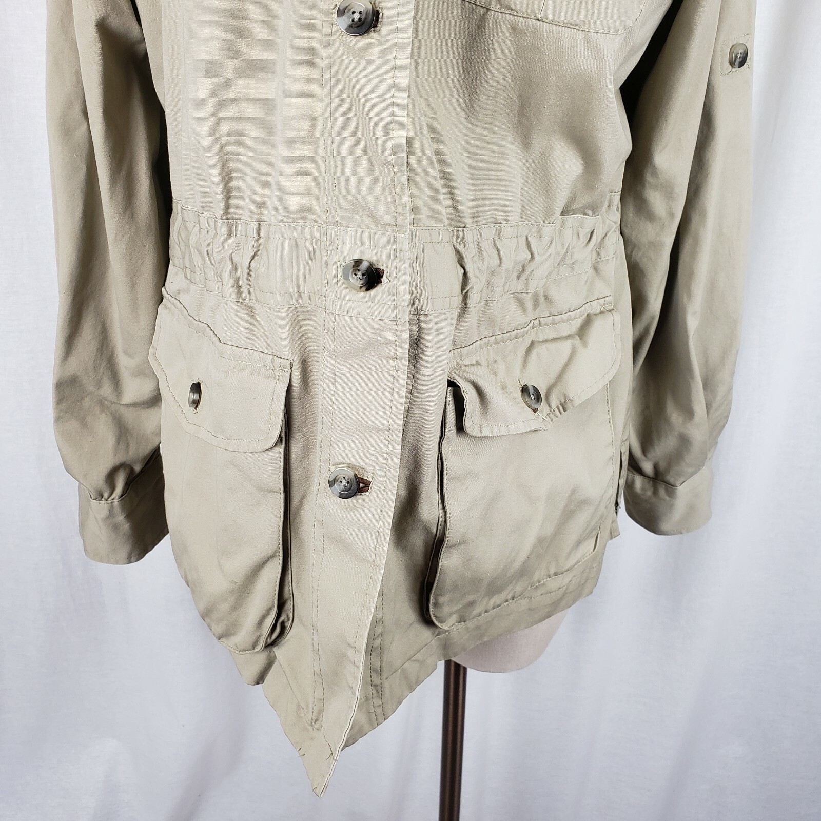 Travelsmith Khaki Cargo Jacket Canvas Safari Field Wo… - Gem