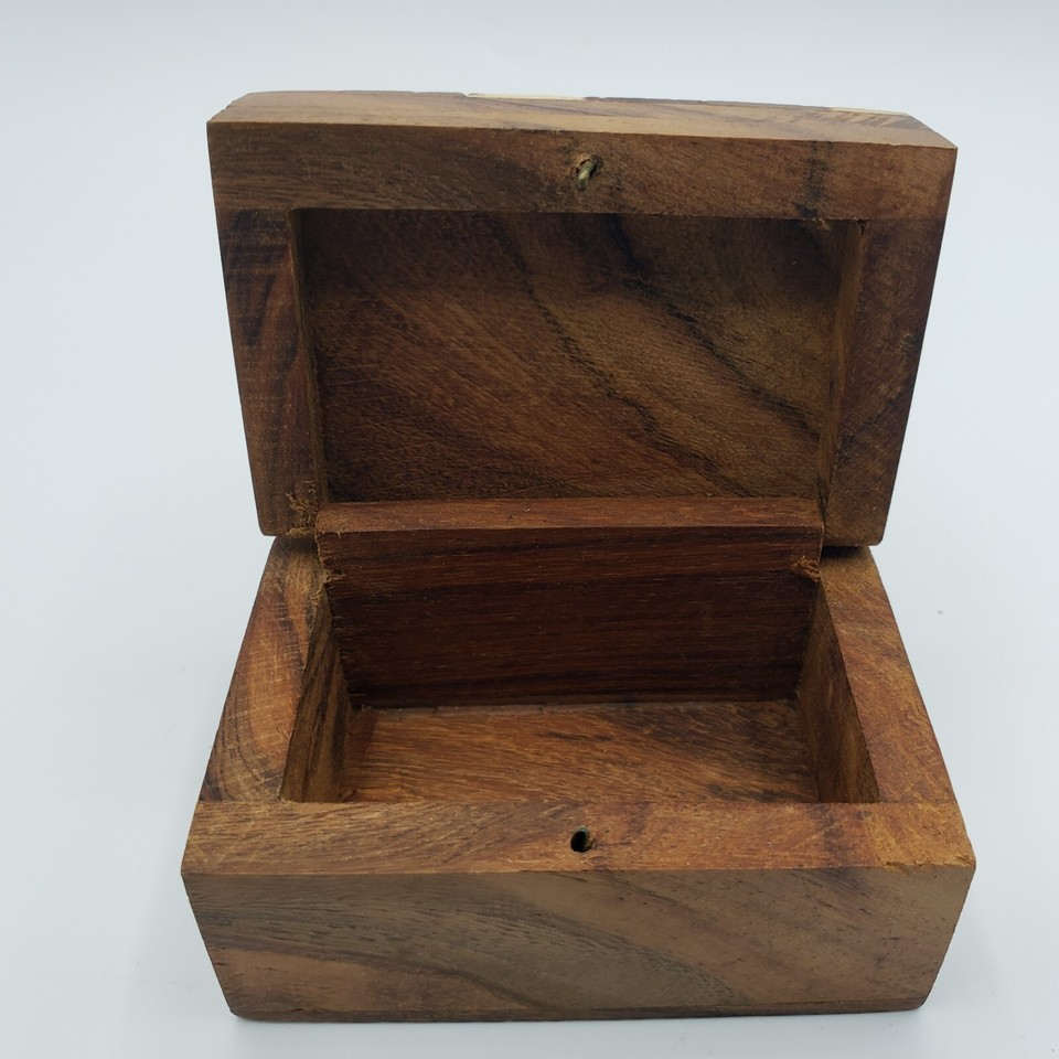 Wood Marquetry Trinket Keepsake Box Hinged Lid Checkerboard Small | eBay