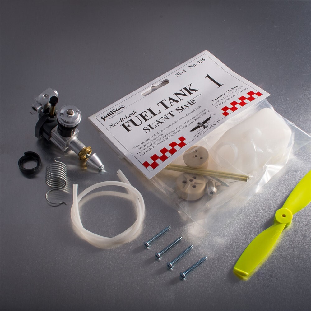 Cox .049 Model Engine Radio Control Accessory Kit Fuel Tank Prop 049 ...