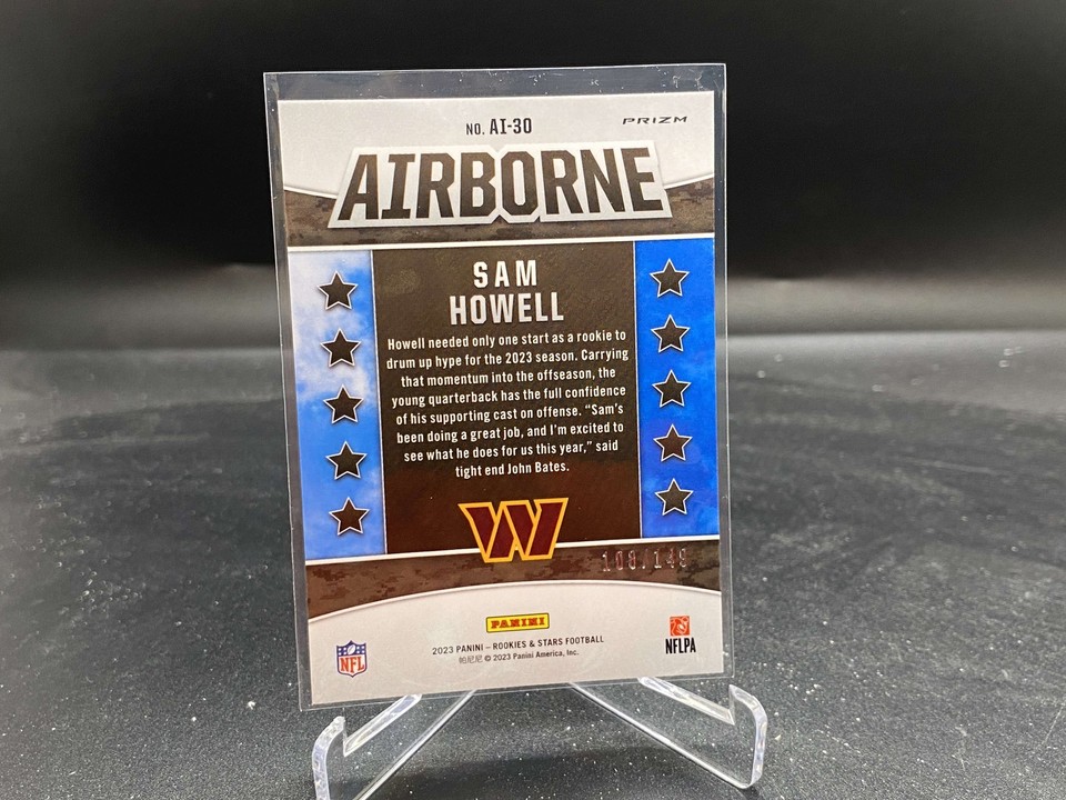 Sam Howell 2023 Rookies & Stars Airborne White AI-30 /149 Commanders ...