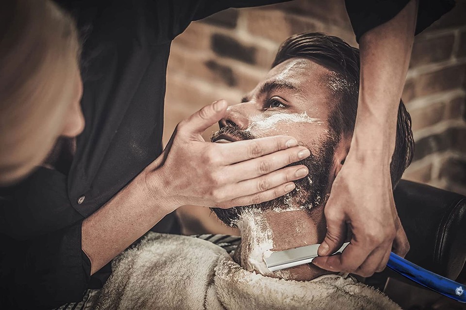 10 BLADES + BARBER CUT THROAT SHAVETTE STRAIGHT EDGE SHAVING RAZOR ...