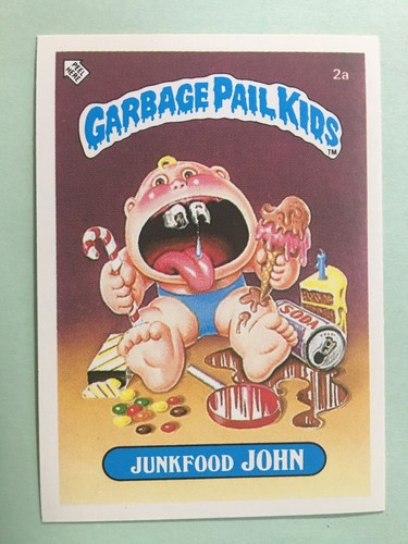 1985 Topps Garbage Pail Kids GPK ~ Series 1 ~ #3a Junkfood John ~ MATTE ...