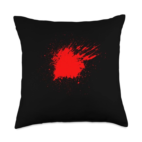 Blood Splatter Lazy Halloween Costume Scary Spooky Splat Throw Pillow ...