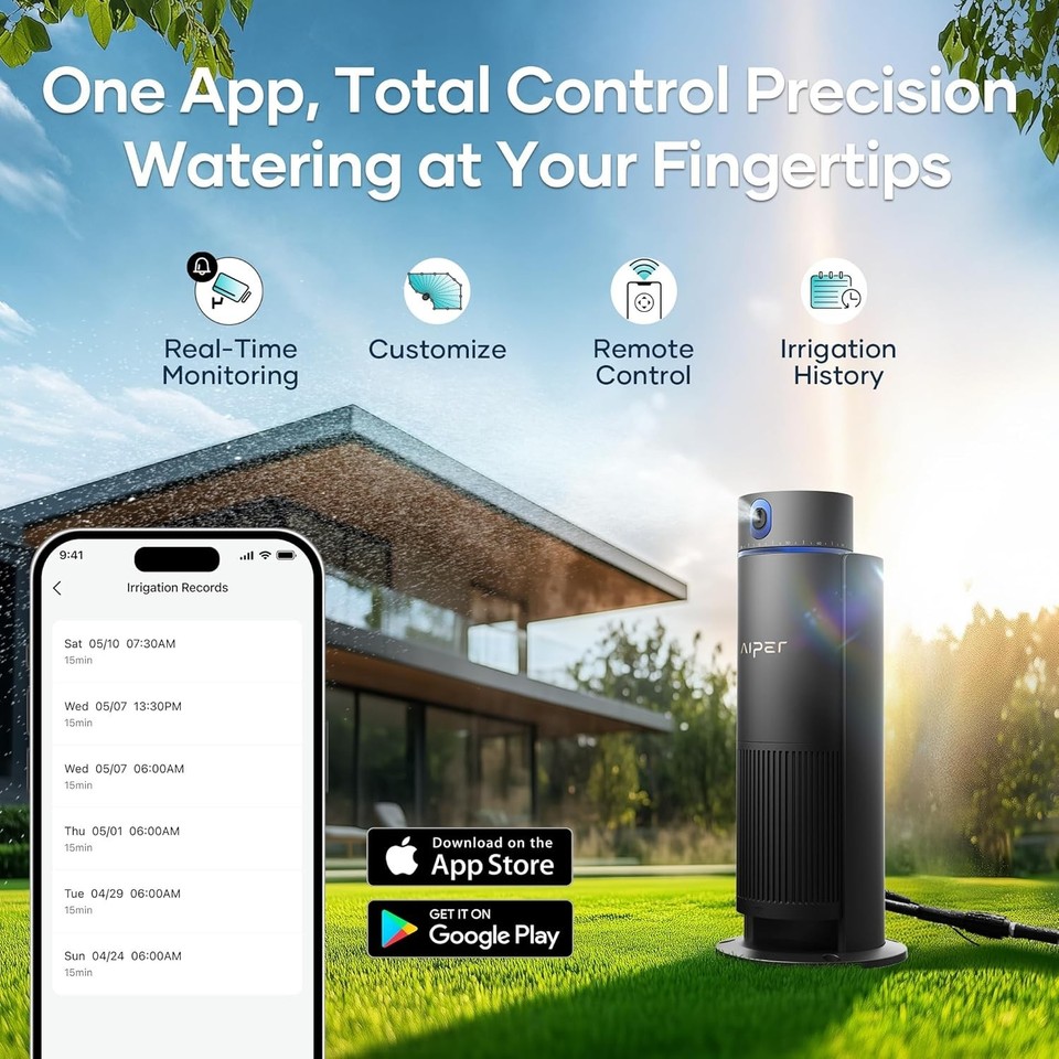Aiper IrriSense Smart Irrigation System App-Controlled Covers up to ...