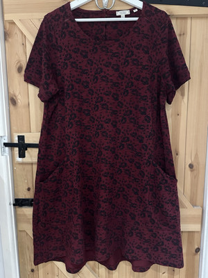 Fat Face Simone Dress Size 16 Tunic Jersey Pullover Swing Skater Dot ...