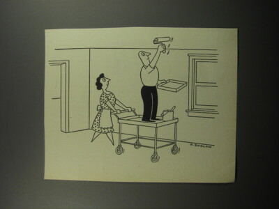 1955 Cartoon by Otto Soglow - Painting the Ceiling | eBay