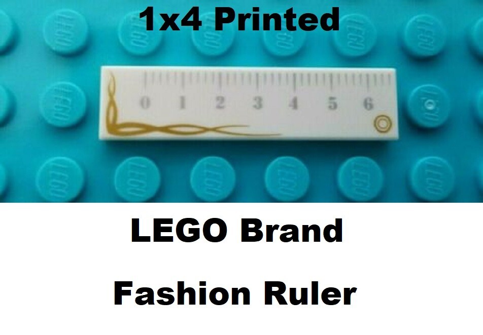 LEGO Ruler Gold Printed 1x4 Tile Smooth Part Friends Designer FASHION ...
