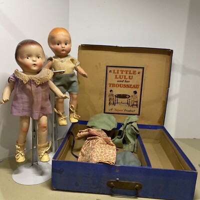 11” Antique Vintage SAYCO Patsy Little Lulu Set 2 Dolls + Clothes + Box ...