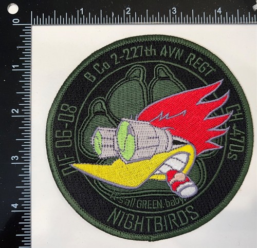 US Army OIF 06-08 B Co 2-227 Aviation Regt Nightbirds CH-47Ds Patch | eBay
