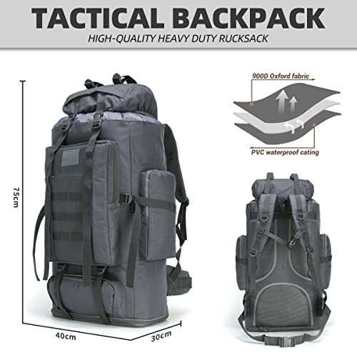 Waterproof Camping Hiking Backpack 70l/100l Molle Rucksack Large ...