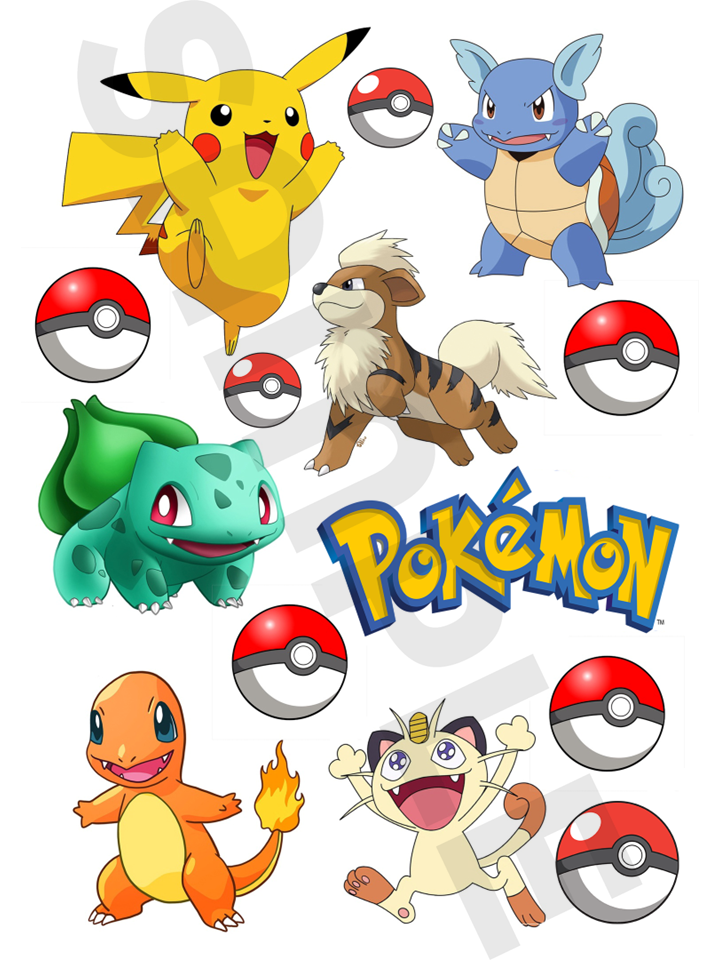 POKEMON edible Cake toppers A4 Icing /Wafer | eBay UK