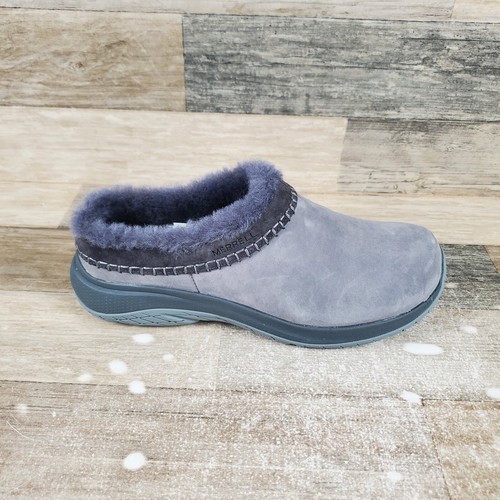 Merrell Encore ICE 5 Womens Shoes Sz 8 M Gray Suede Faux Fur Lined Slip ...