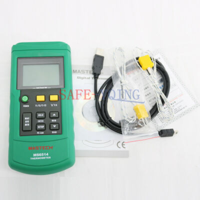 ONE MASTECH MS6514 Dual Channel Digital Thermometer Temperature Logger ...