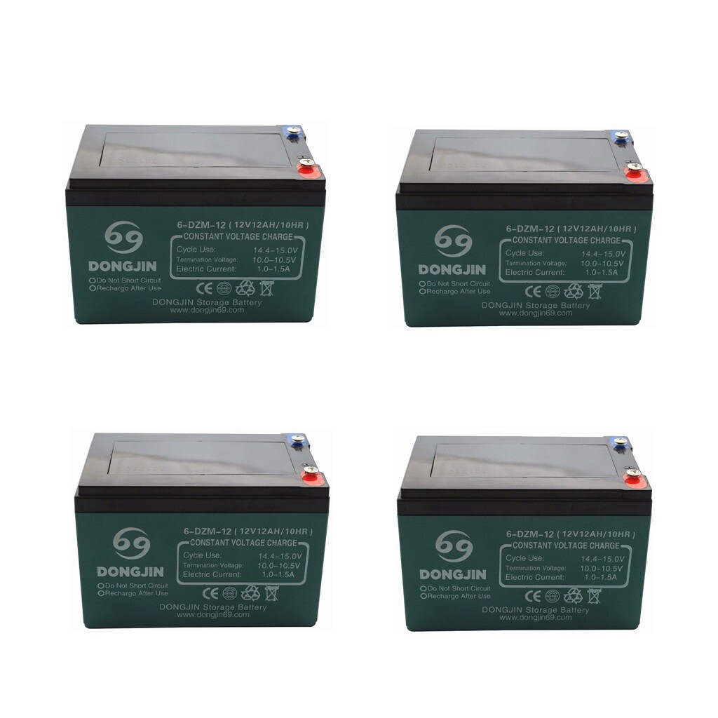4 Pack 6-DZF-12 6-DZM-12 12V 12Ah Battery for Electric tricycle, Trike ...