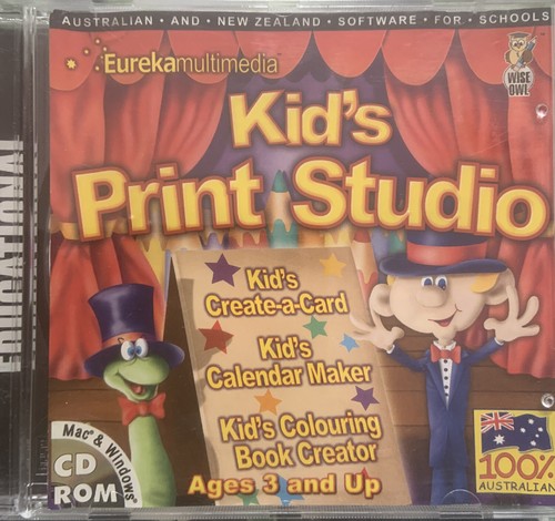 PC CD ROM Kids Print Studio Eureka Multimedia Card Calendar Book ...