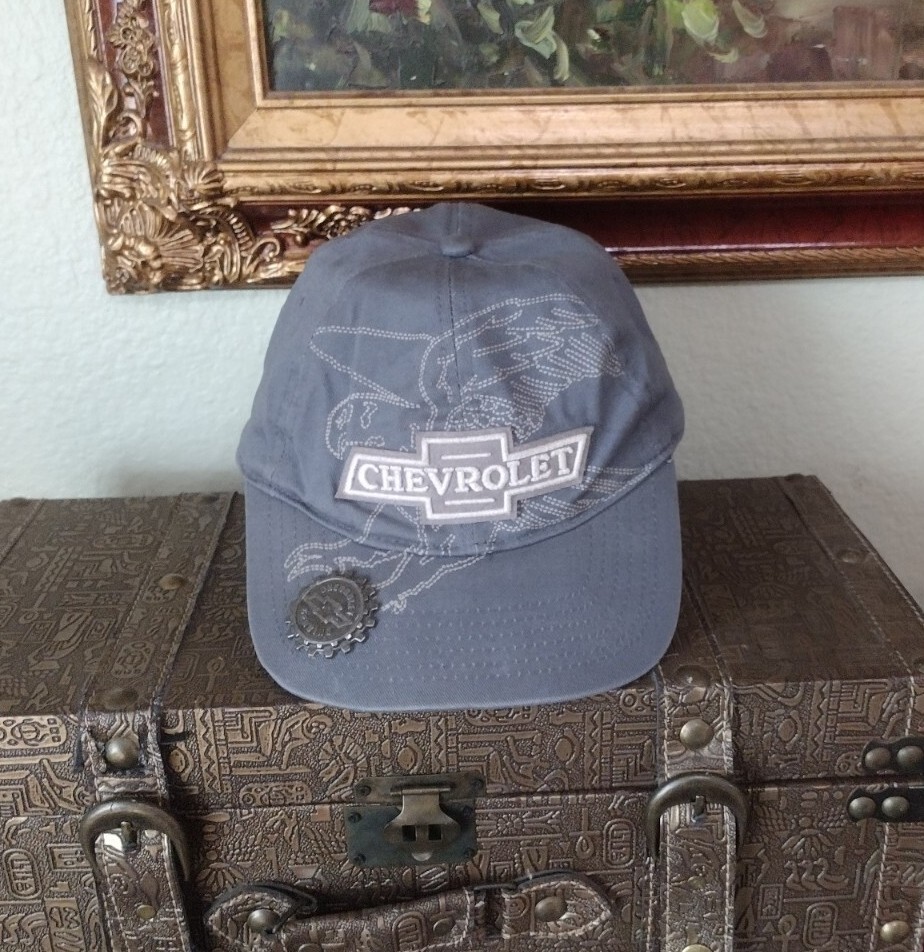 Chevrolet Baseball Cap Gray Faded Denim Cruisin Sports Adult GM General ...