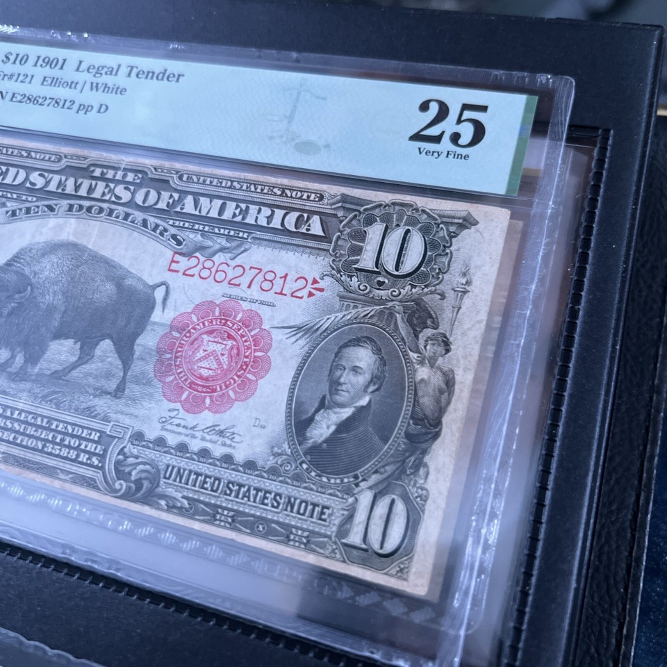 1901 $10 Legal tender Fr#121 PMG-25 Buffalo Note | eBay