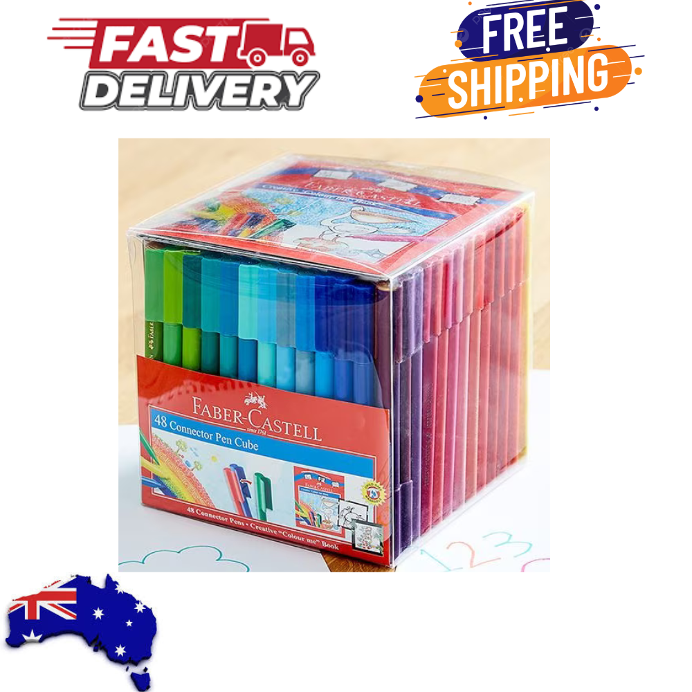 Faber Castell 48 Pack Texters Connector Pens Art Drawing Texta ...
