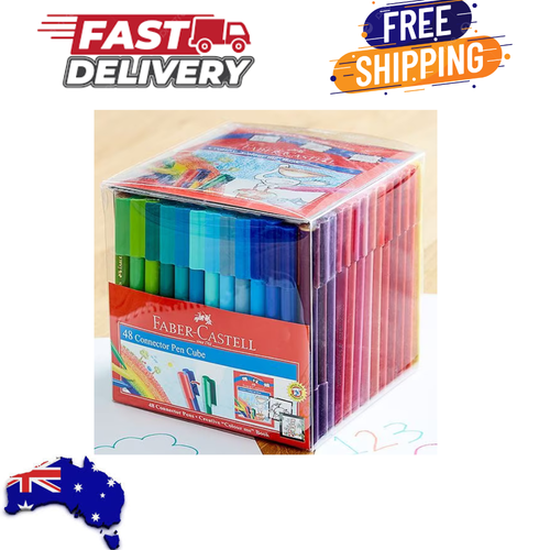 Faber Castell 48 Pack Texters Connector Pens Art Drawing Texta ...