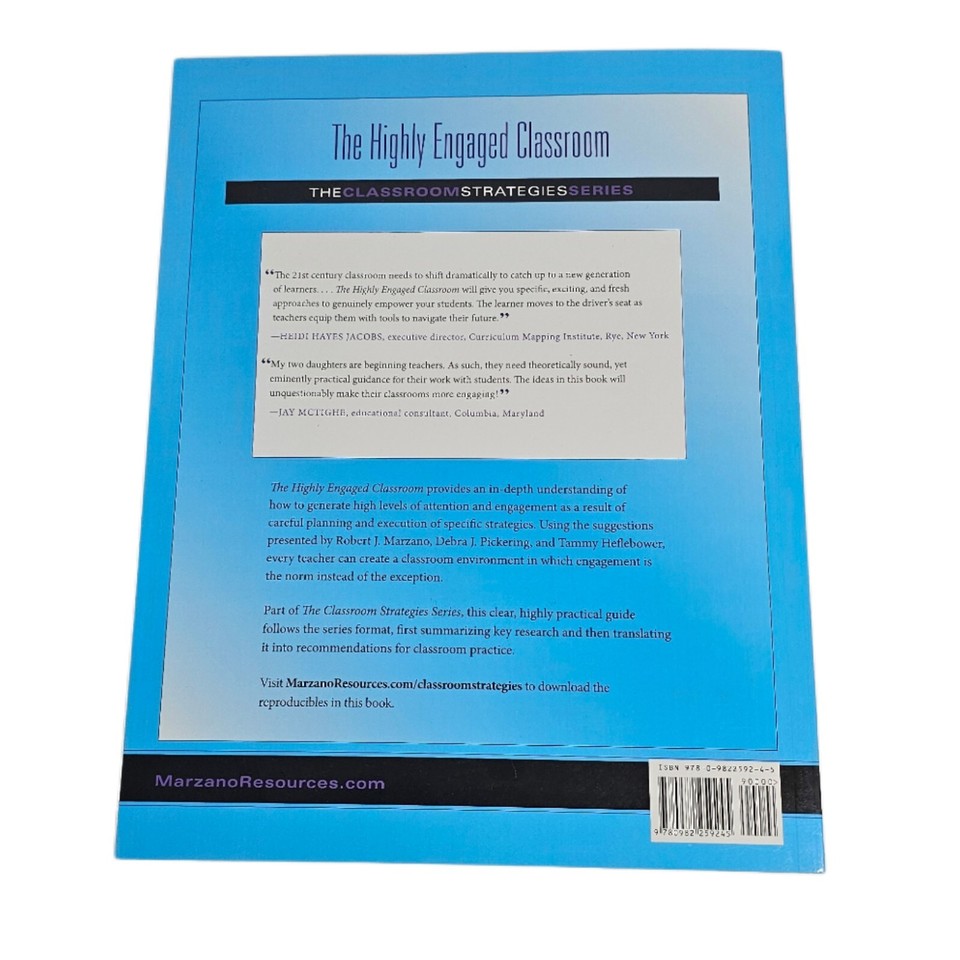 The Highly Engaged Classroom Education Strategies Series Marzano ...