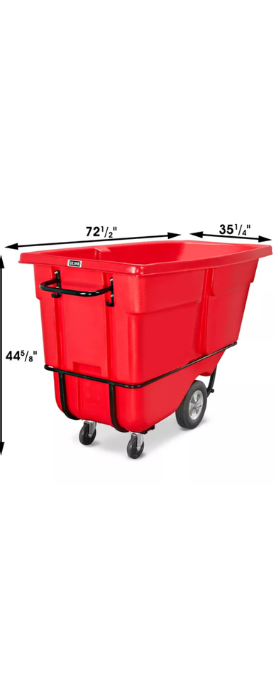 ULINE H-4186 Heavy Duty Tilt Truck - 1 Cubic Yard - RED, Dump Cart ...