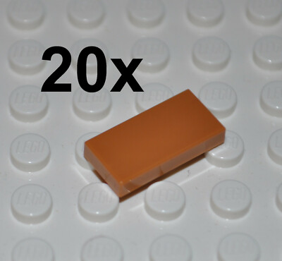 LEGO PARTS - 20X MEDIUM NOUGAT TILES 1X2 STUDS/FLAT SMOOTH BUILDING ...