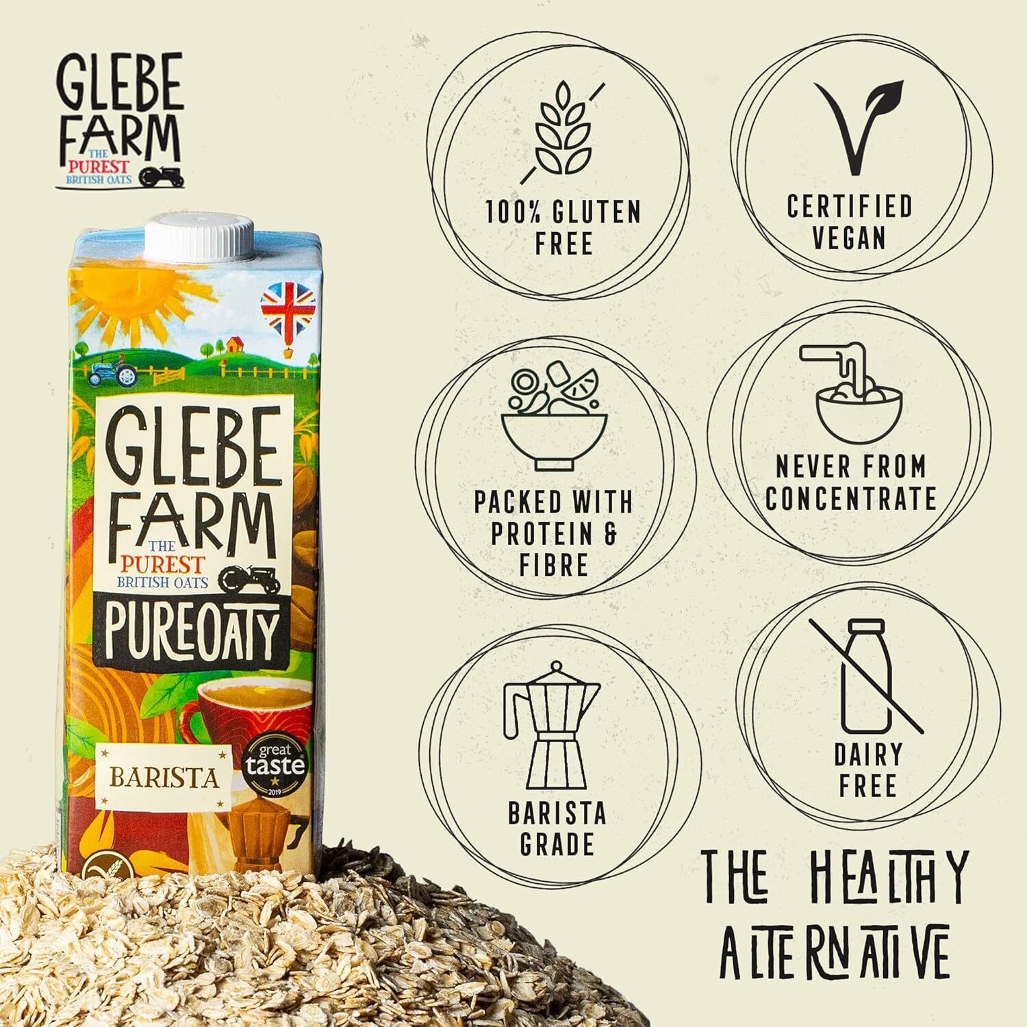 Glebe Farm Gluten Free PureOaty Oat Milk, | Grelly UK