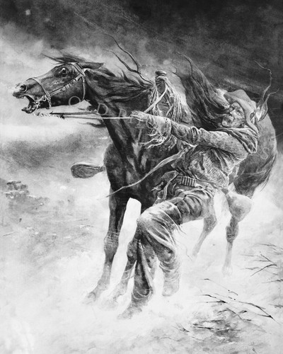 Cowboy Horse Caught In A Blizzard Wild West Colorado 1910 8x10 ...