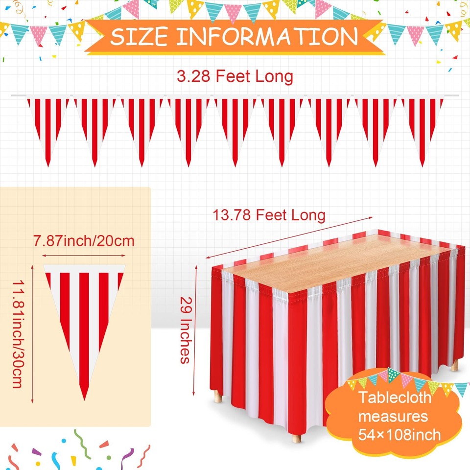 15 Pieces Carnival Theme Party Decors Carnival Table Skirts Circus ...