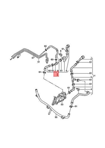 Genuine VW Tiguan 591 592 Coolant Hose With Quick Release Coupling ...