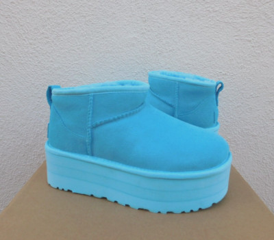 UGG SUMMER SKY SUEDE CLASSIC ULTRA MINI 2" PLATFORM ANKLE BOOTS, US 9/ ...
