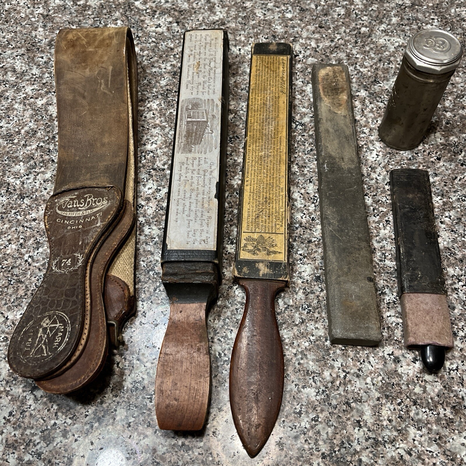 Razor Strops Accessories Antique Set Of 2 JR Torrey And EM Pomeroy | eBay