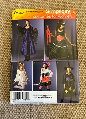Simplicity Costume Pattern # 2502 Plus Size 16-24 Fortune Teller/Witch ...