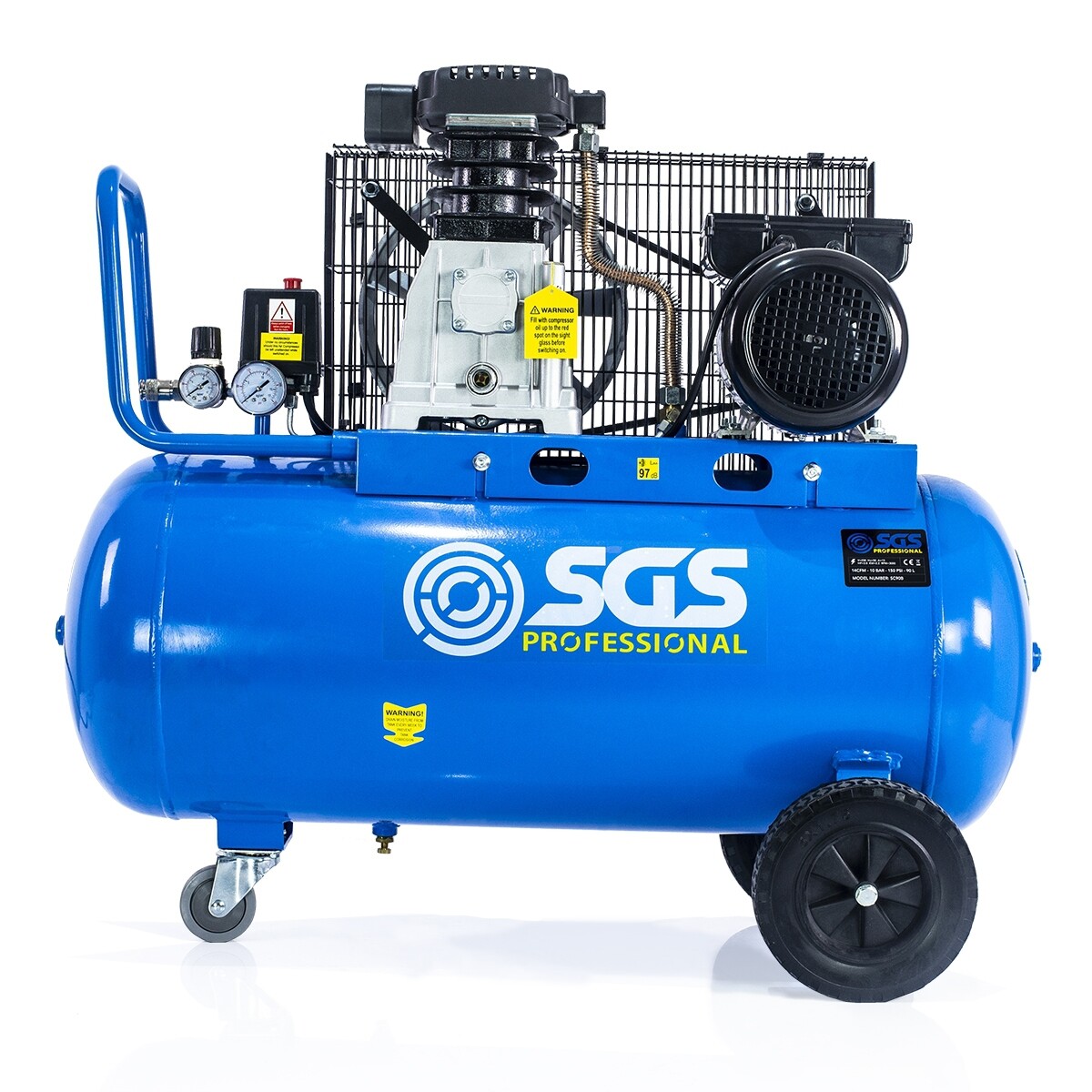 SGS 90 Litre Belt Drive Air Compressor & 5 Piece Tool Kit - With FREE ...
