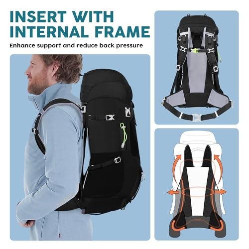 Internal Frame Hiking Backpack 50/60/65/70/80L, Mountain Climbing ...