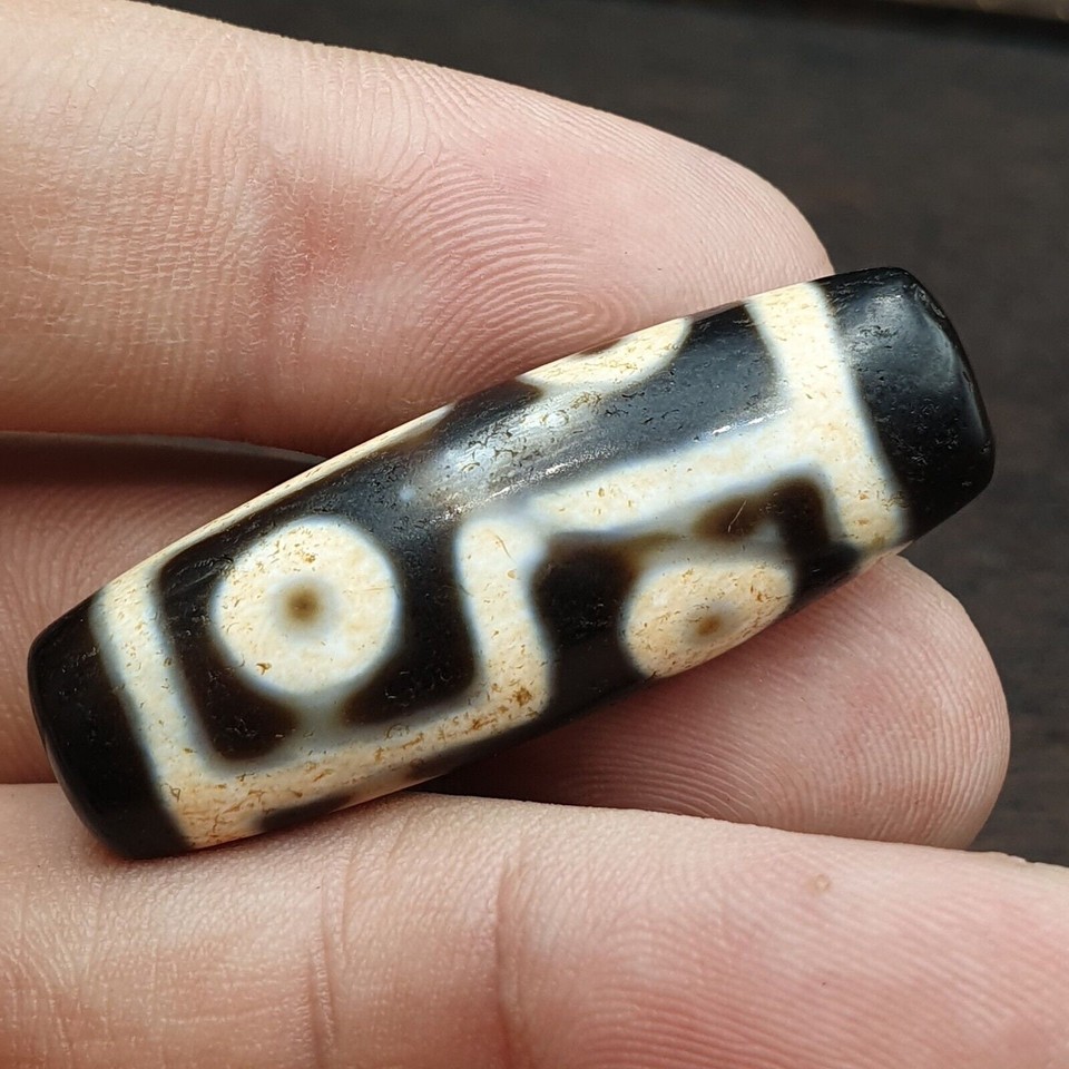 6 eyes tibetan dzi bead old amulet antique agate tibet gzi pendant #tb41 | eBay