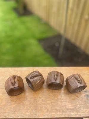 Robert ‘Mouseman’ Thompson Four Early Oak Napkin Rings | eBay UK