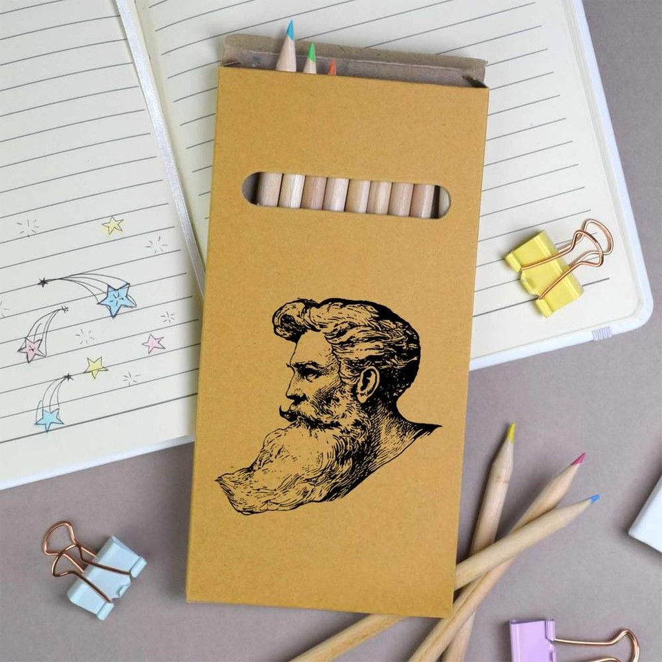 12 x 'Bearded Man Portrait' Long Colour Pencils (PE00089045) | eBay