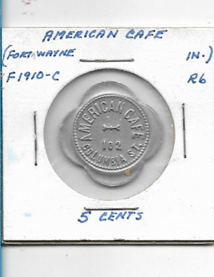 Fort Wayne, Indiana Trade Token AMERICAN CAFE 5¢ | eBay
